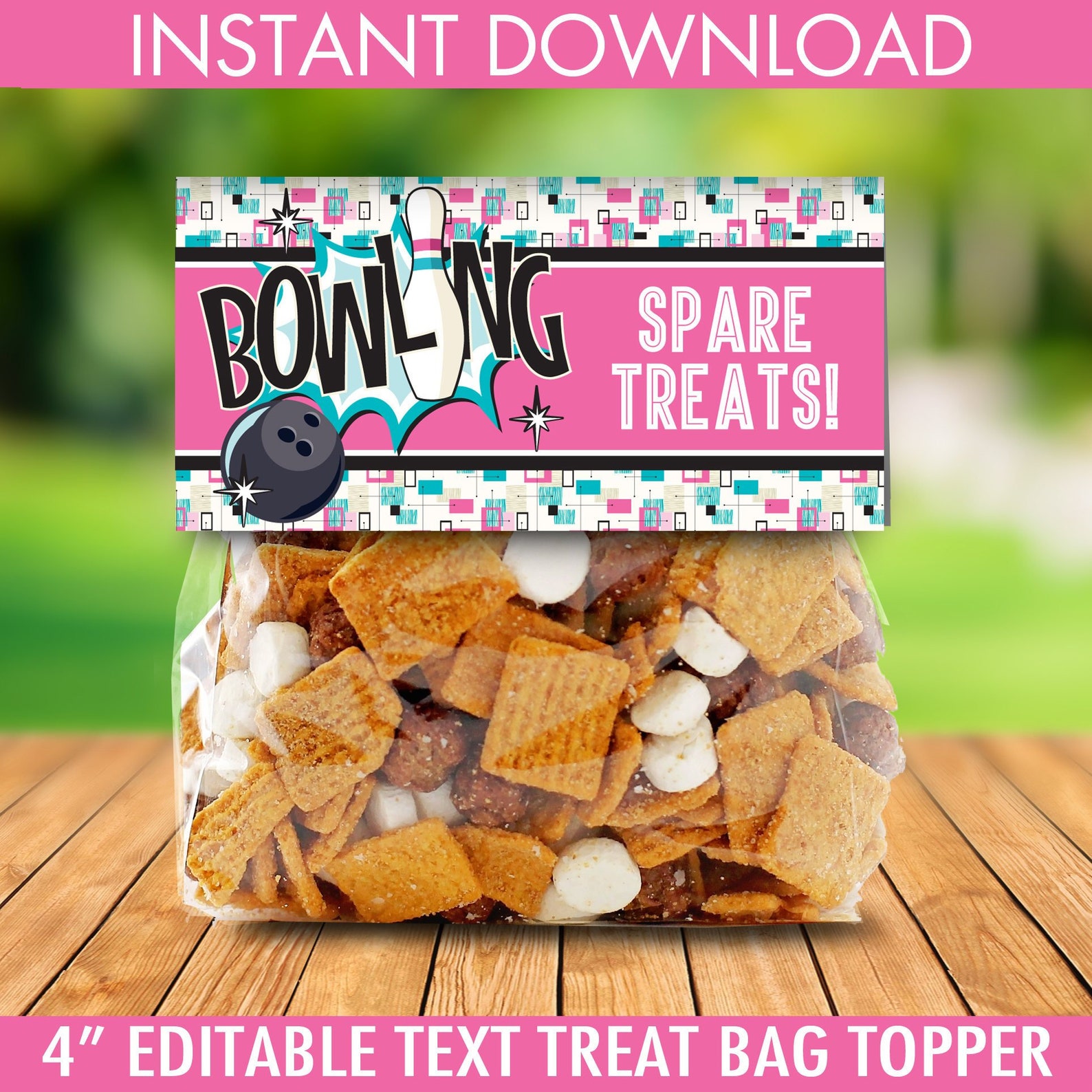 Bowling Party Favor Bag Toppers Bowling Bash Bowling | Etsy