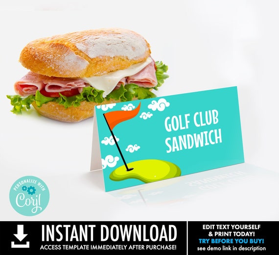 Mini Golf Party Food Labels, Place Cards, Buffet Labels, Hole in One ...