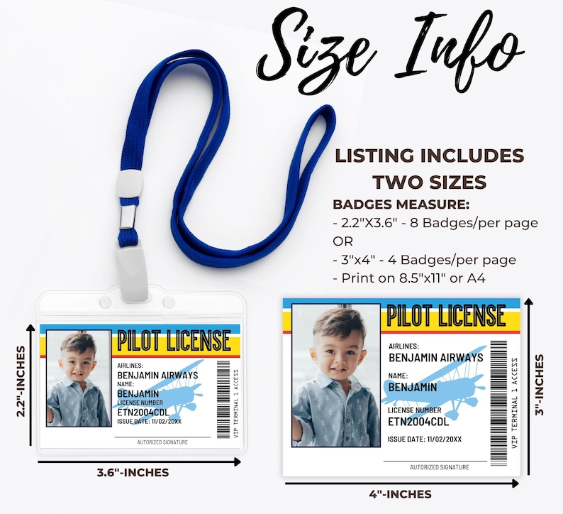 Airplane Pilot License - Airplane Pilot I.D. Badges, Party Favor ...