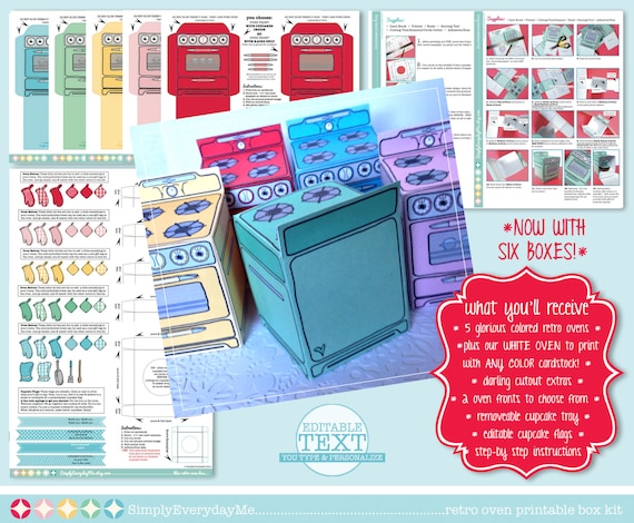 Cupcake Oven Box Template