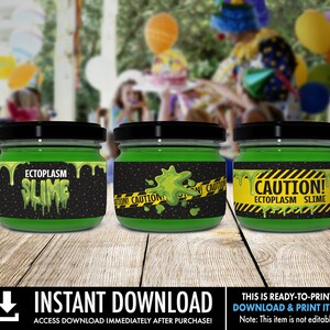 Slime Jar Label Wrappers - 3 Versions, Ghost Movie Inspired Birthday ...