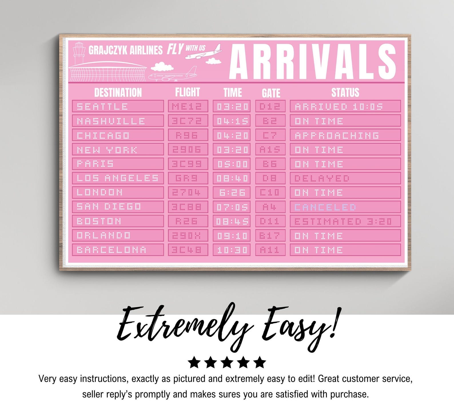 Airplane Party 36"x24" Poster, Baby Shower Arrival Signs, Airport ...