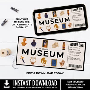 Museum Gift Certificate, Museum Surprise Gift Voucher, Last Minute Gift ...