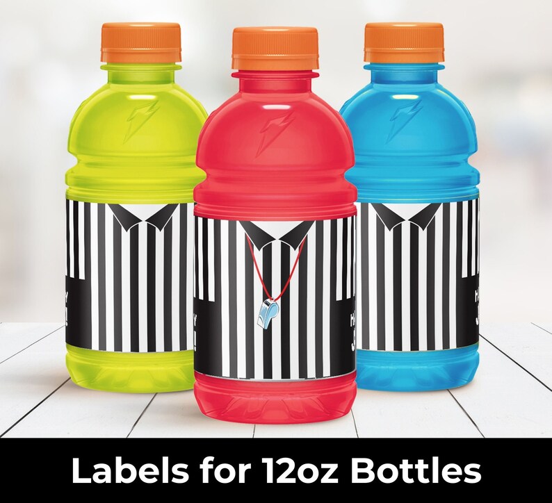 Referee 12oz Sports Drink Wrapper/label, Bowl Party, Drink Label ...