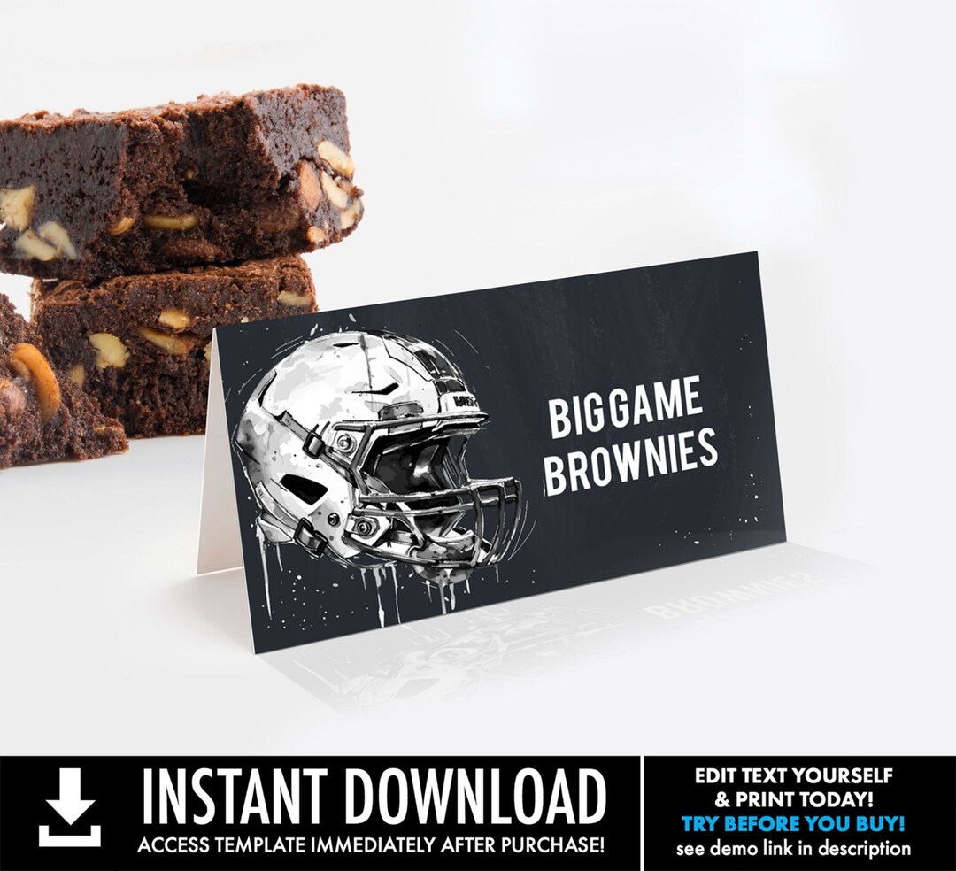 Football Party Food Labels, Table Texts, Buffet Tags, Tent Cards ...