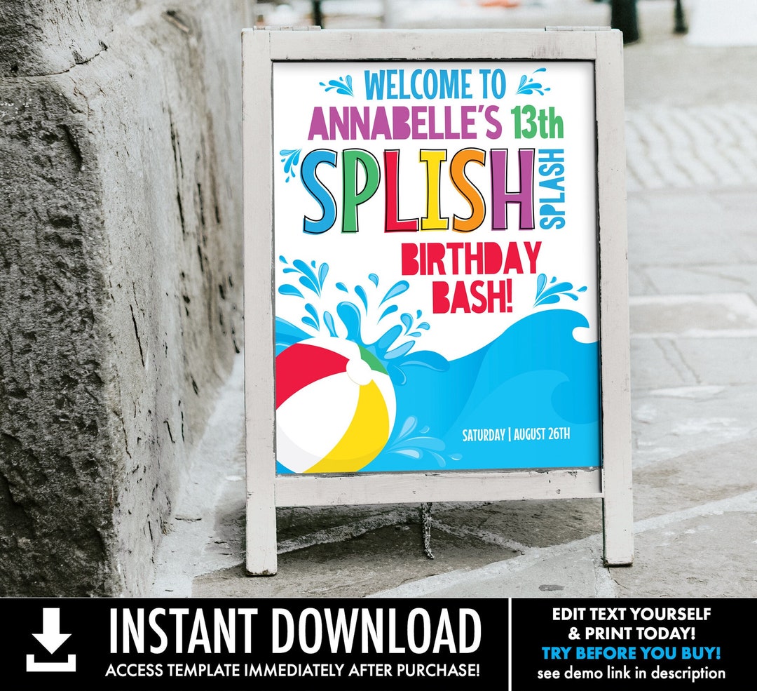 Pool Party Welcome Sign,pool Party 16x20 Sign,summer Party,beach Party ...