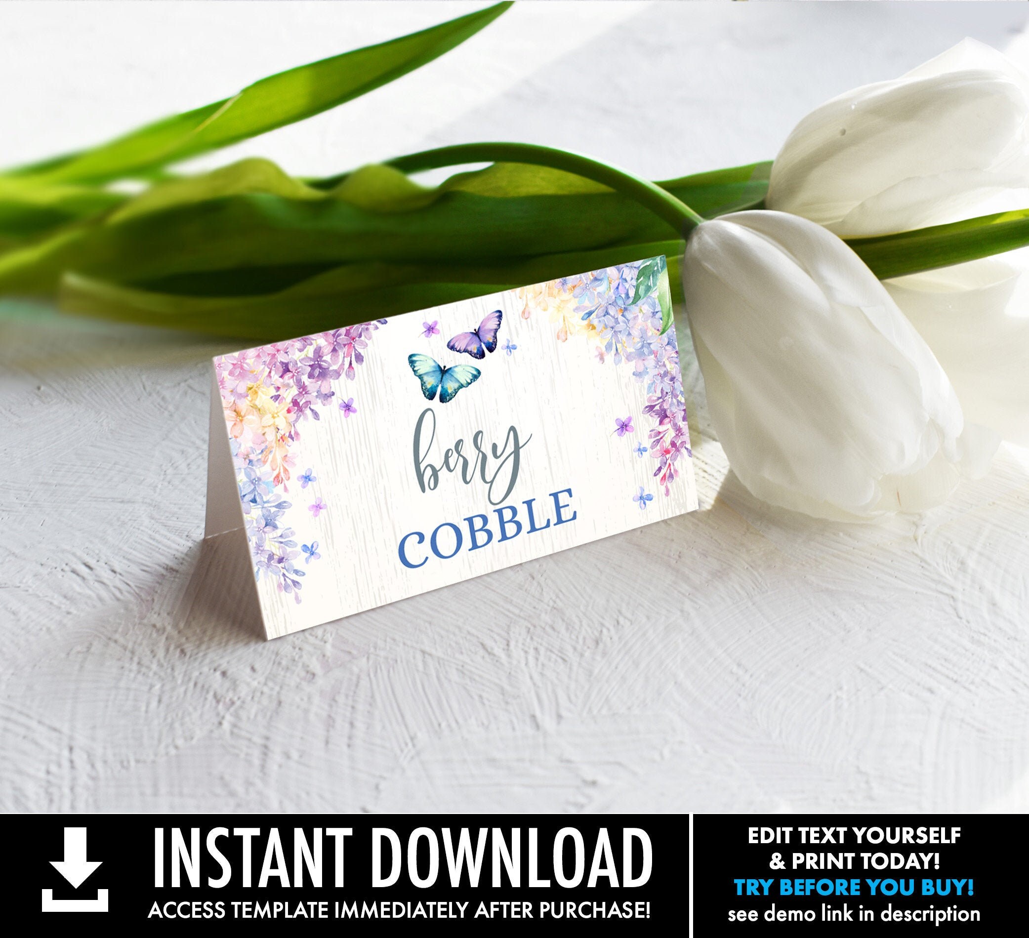 Butterfly Food Labels Birthday Bridal or Baby Shower Table | Etsy