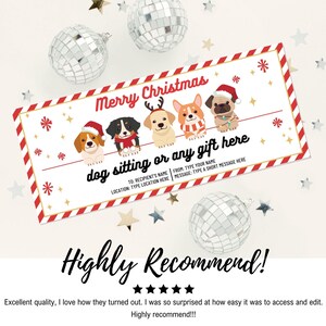 Dog Sitting or Doggie Day Care or Dog Trainging Gift Coupon, Printable ...