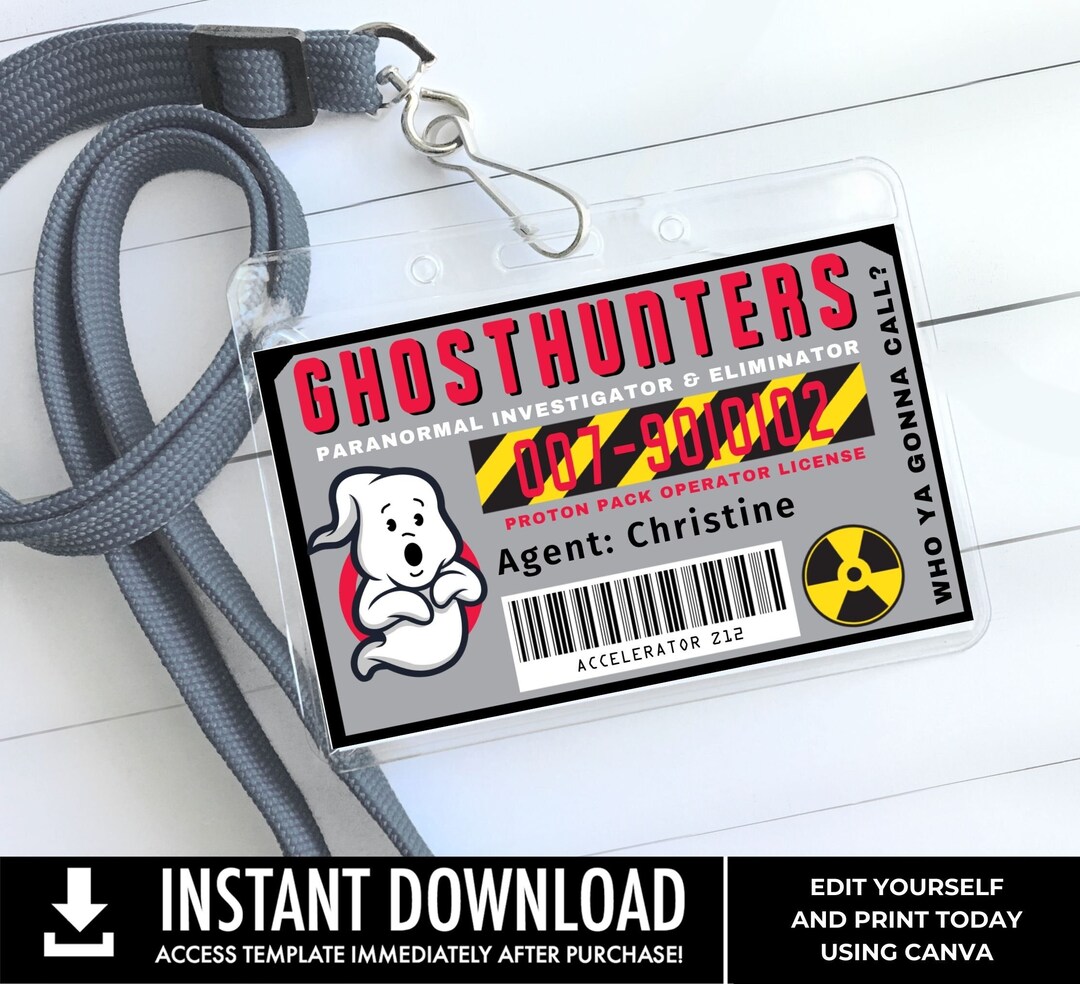 ID Badges - Ghost Movie Inspired I.D. Badge, Birthday Party Favor ...