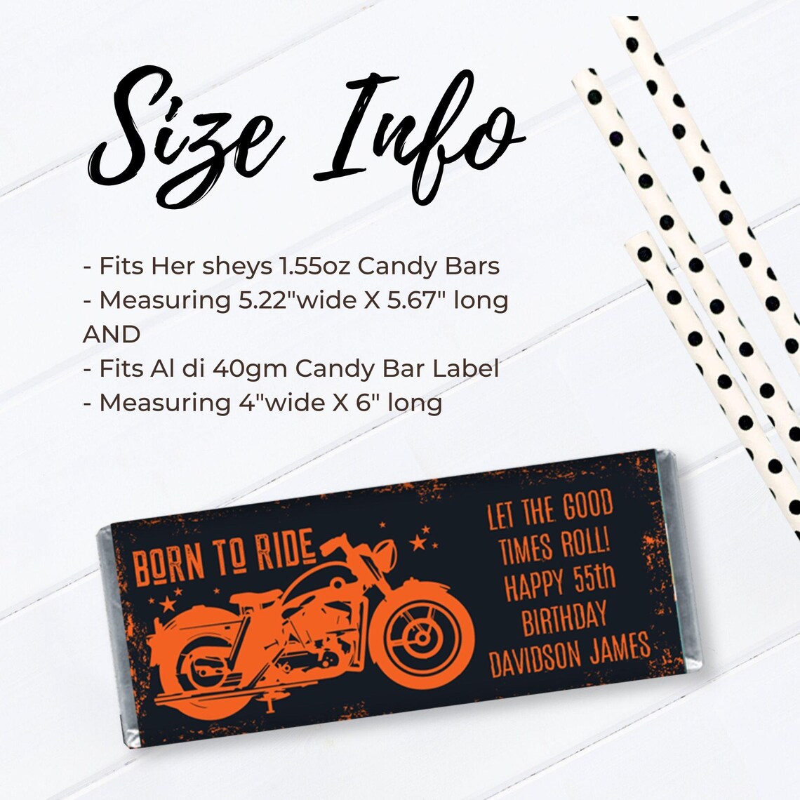 Motorcycle Candy Bar Wrapper/label, Motorcycle Party Favor, 60th ...