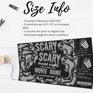 Halloween Scary Movie Night Mini Tickets, Spooky Movie Night Party ...