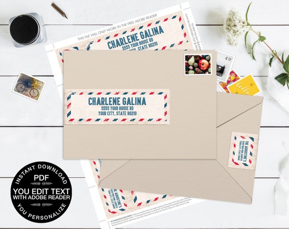 Airplane Wrap Address Printable Labels - Airplane, Par Avion Address ...