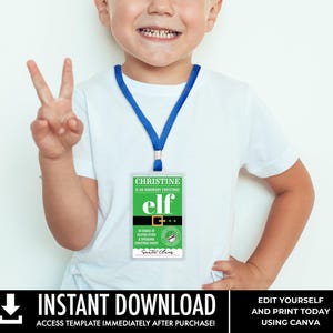 Christmas Elf Badge - Honorary Elf Badge, Elf Surveillance, Santa's ...