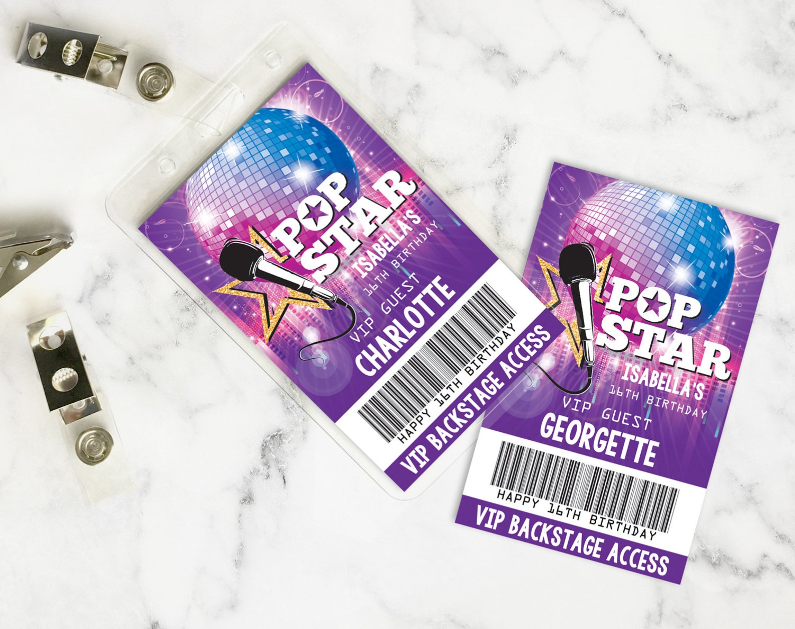 Pop Star Party VIP Badge Party Like a Pop Star Rock N Roll - Etsy