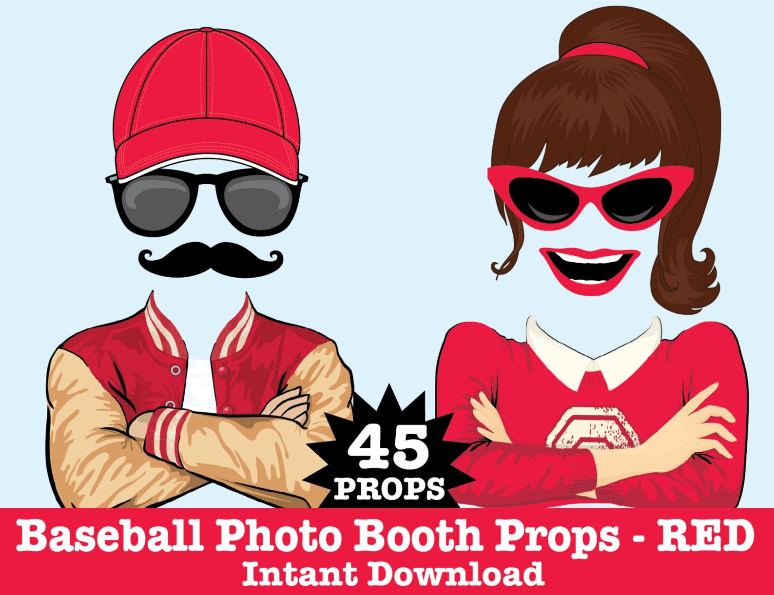 Baseball Photo Booth Props Retro Baseball Party Baseball | Etsy