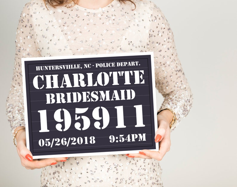Bachelorette Party Mugshot Board - Police Slate Sign - Bridal Shower ...