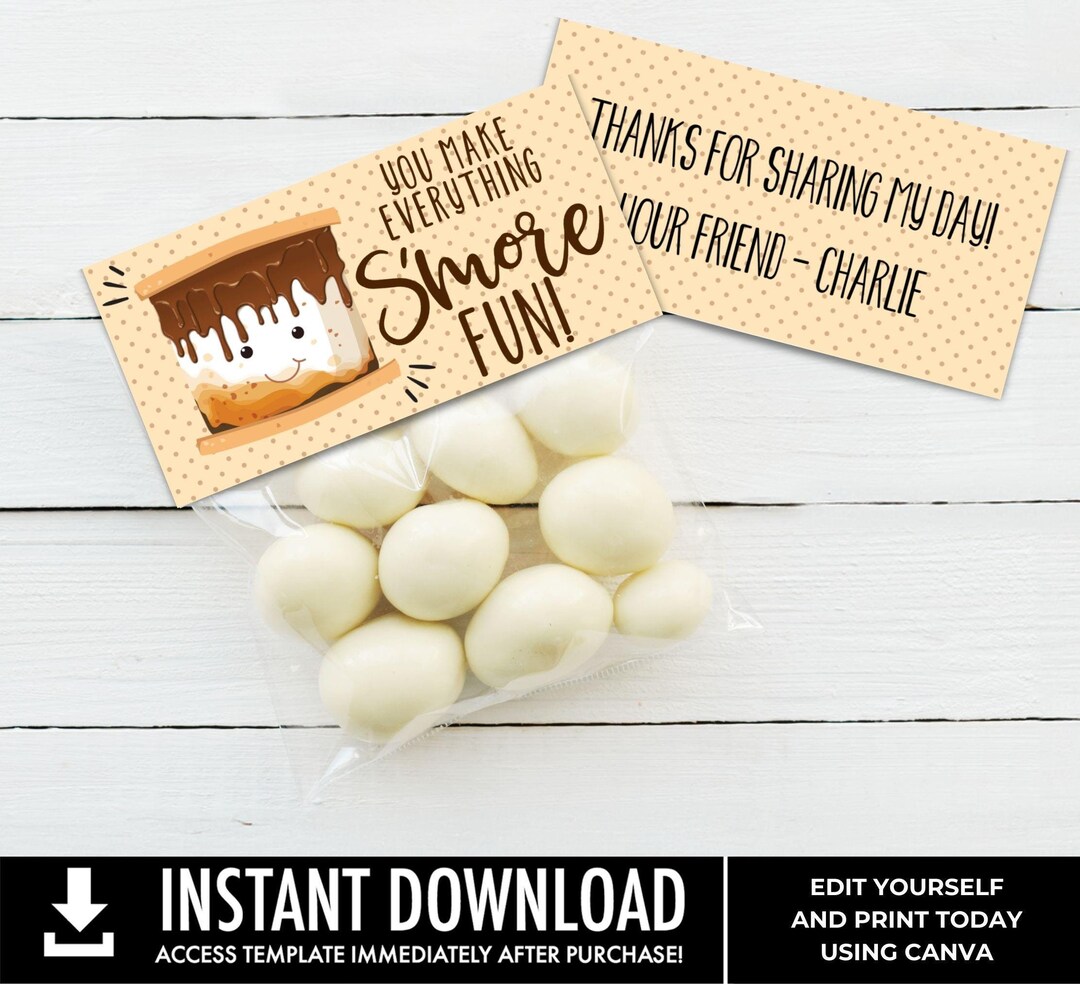 S'more Party Favor Bag Topper - You Make Everything S'more Fun, S'more ...