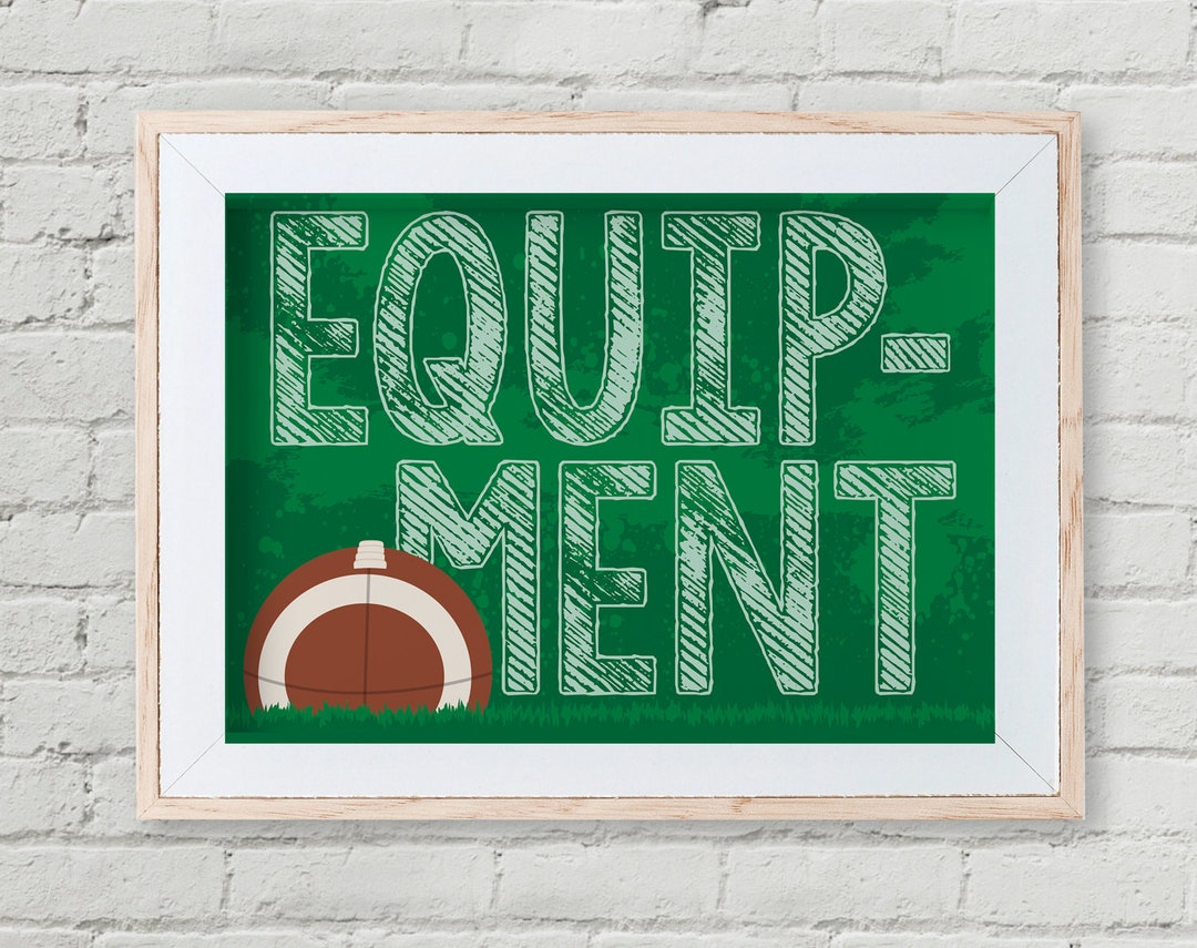 Football - Equipment 5" X 7" Sign - Football Party, Bowl Party ...