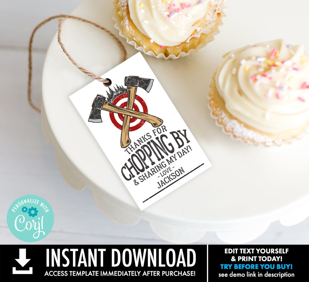 Axe Throwing Party Favor Tag–bad Axe Birthday,chopping by Tag ...