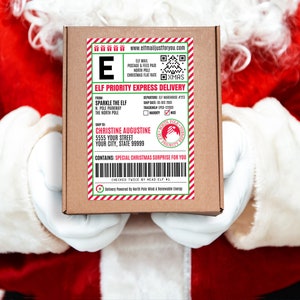 Elf Shipping Label,elf Delivery,shipping Label Stickers,elf Mail,santa ...