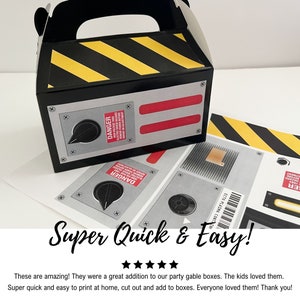 Ghost Trap Containment Box, Gable Box LABELS, Party Favor Box, Treat ...