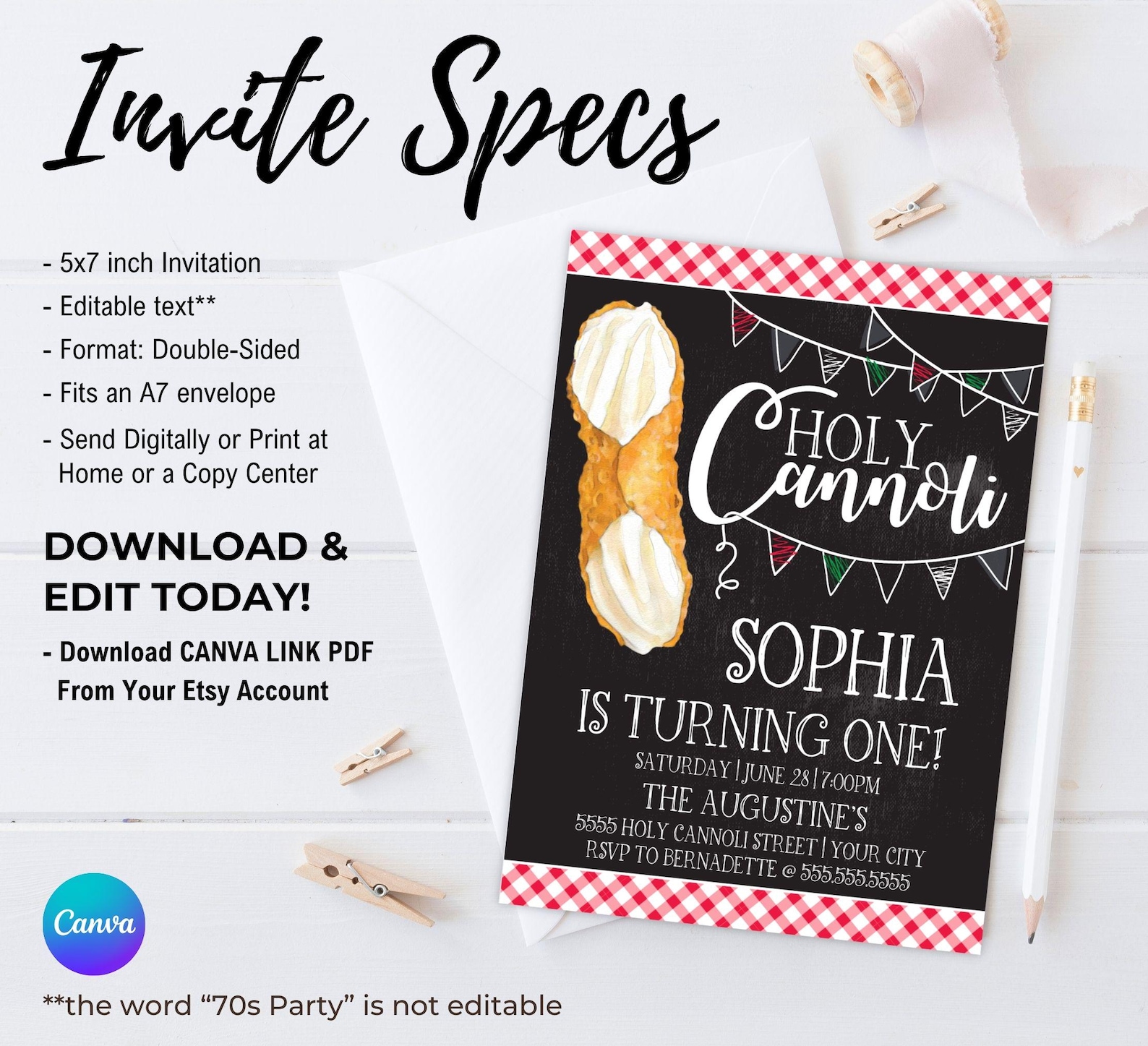 Holy Cannoli Party Invitation, Holy Cannoli Birthday, Italian Party ...