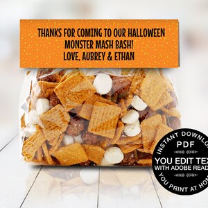 Monster Mash Treat Baggie Toppers - Halloween Party, Halloween Favor, 6 ...