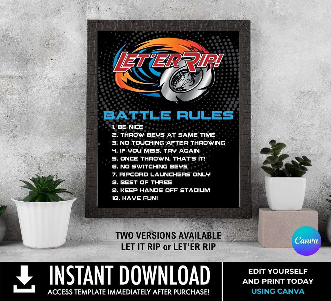 Blade Tournament 16x20 Battle Rules Sign, Blade Inspired Party Sign ...