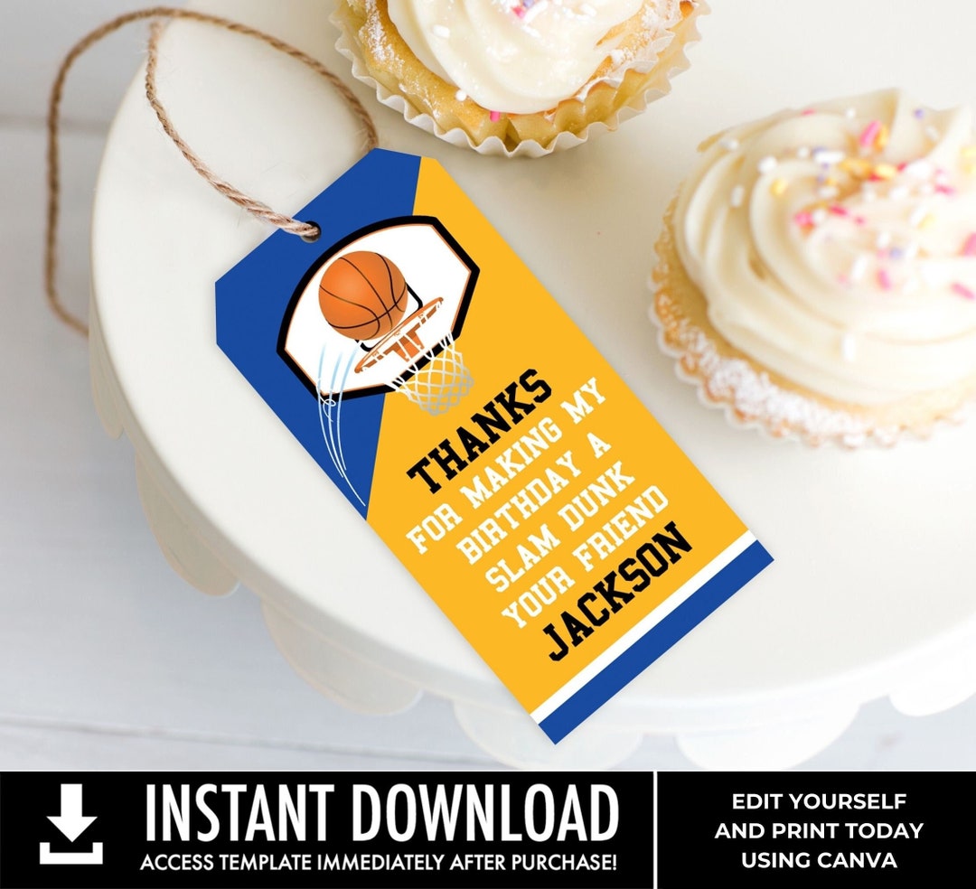 Basketball Favor Tag, Basketball Party,basketball Birthday,thank You ...