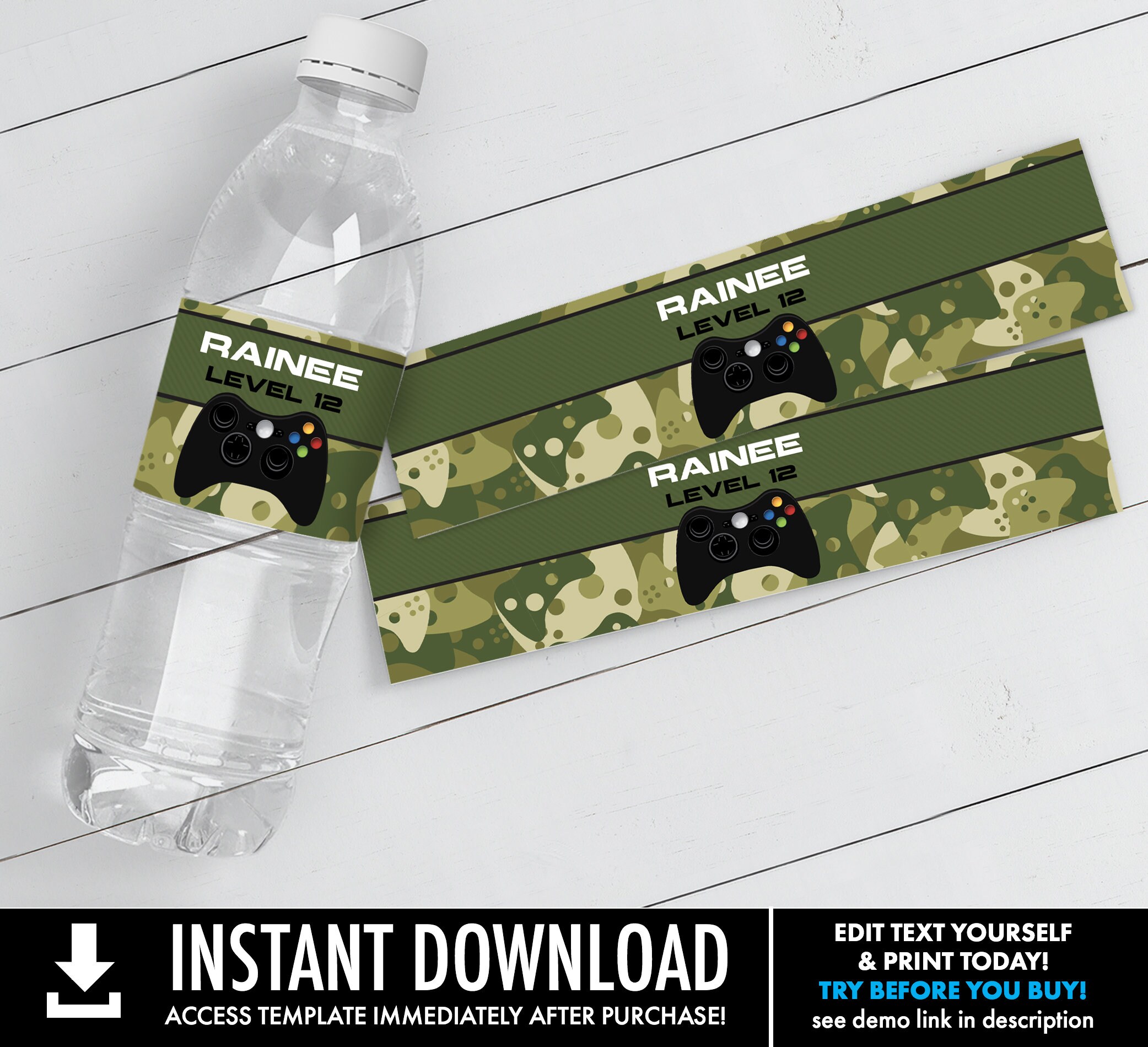 Video Game Party Printable Decor Gamer Birthday Video Game | Etsy