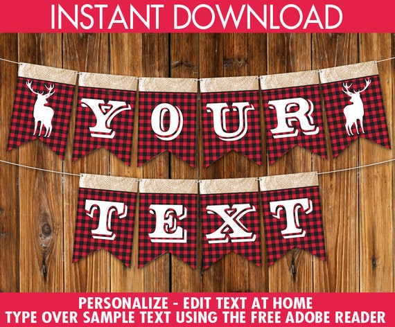 Lumberjack Banner - Lumberjack Party Banner, Lumberjack Decor ...