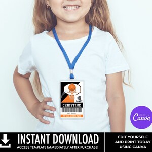 Basketball All Star ID Badge - Basketball Party, Basketball VIP All ...