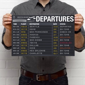 Airplane Party 11x17 Poster, Departure & Arrivals, 2 Poster/sign SET ...