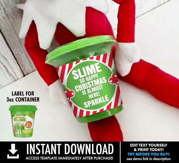 Elf Slime Bottle Label, Slime so happy Christmas is almost her, Slime ...