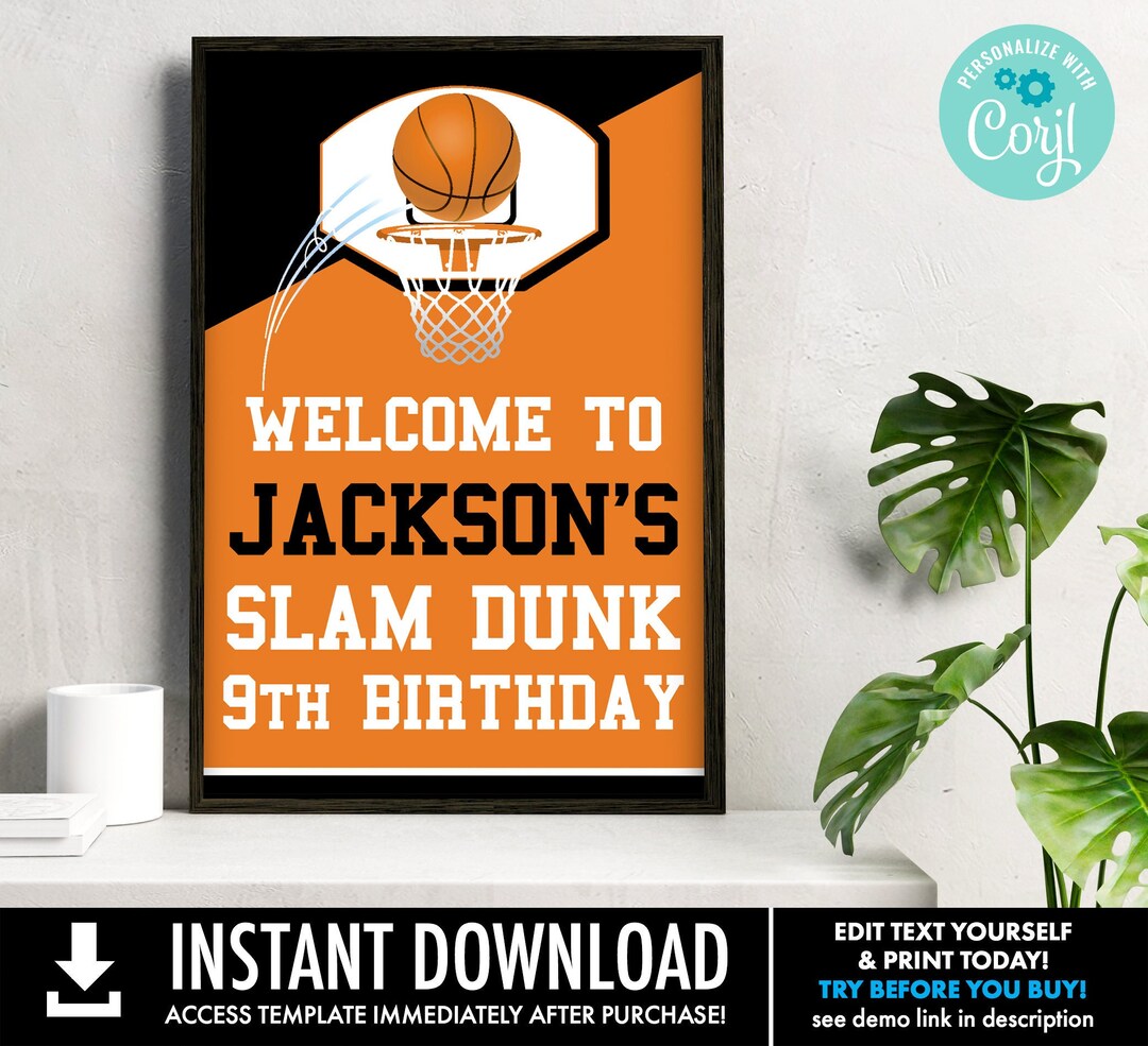Basketball 24x36 Welcome Party Sign - Basketball Party, Basketball ...