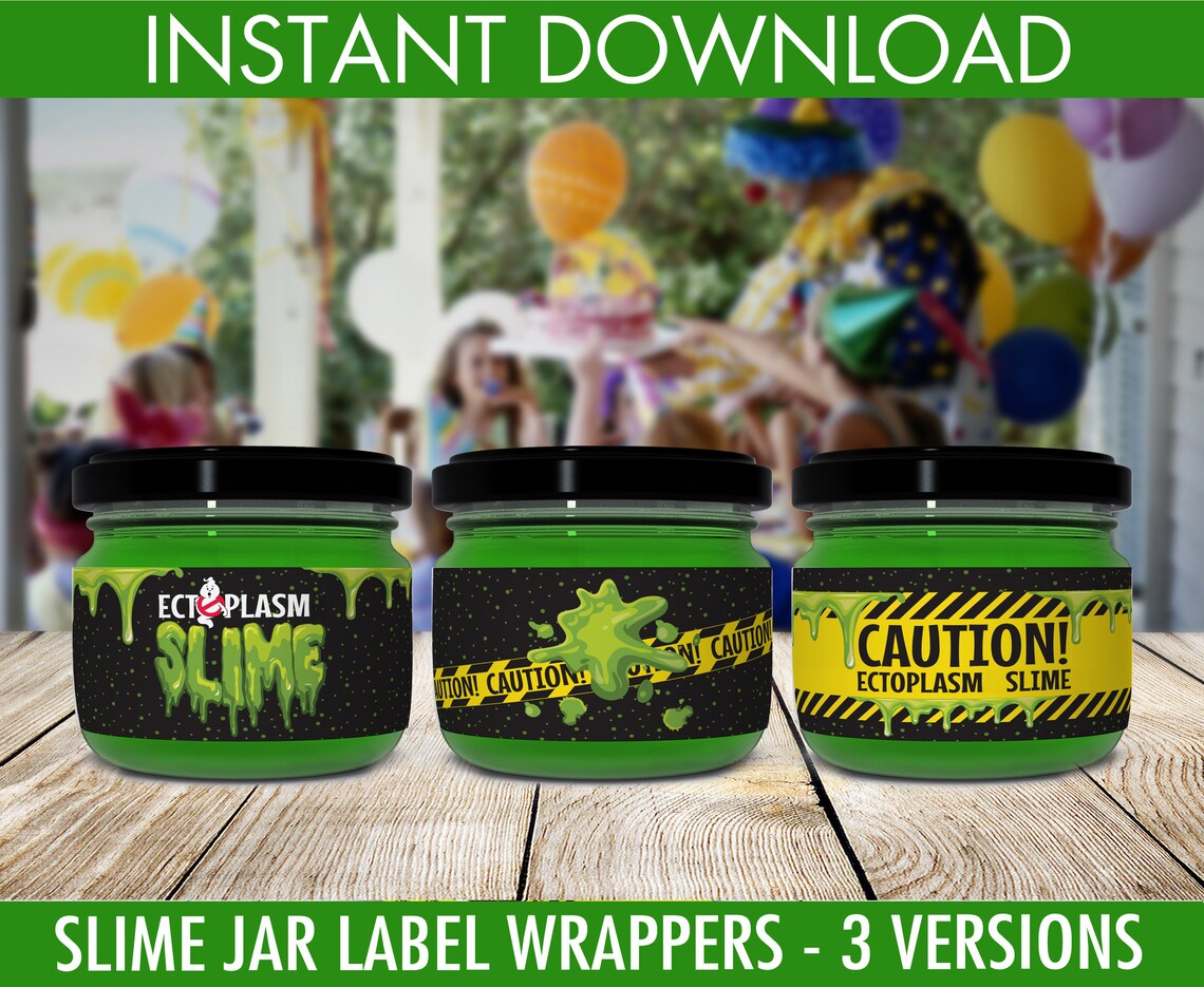 Slime Jar Label Wrappers 3 Versions Ghost-buster Inspired - Etsy