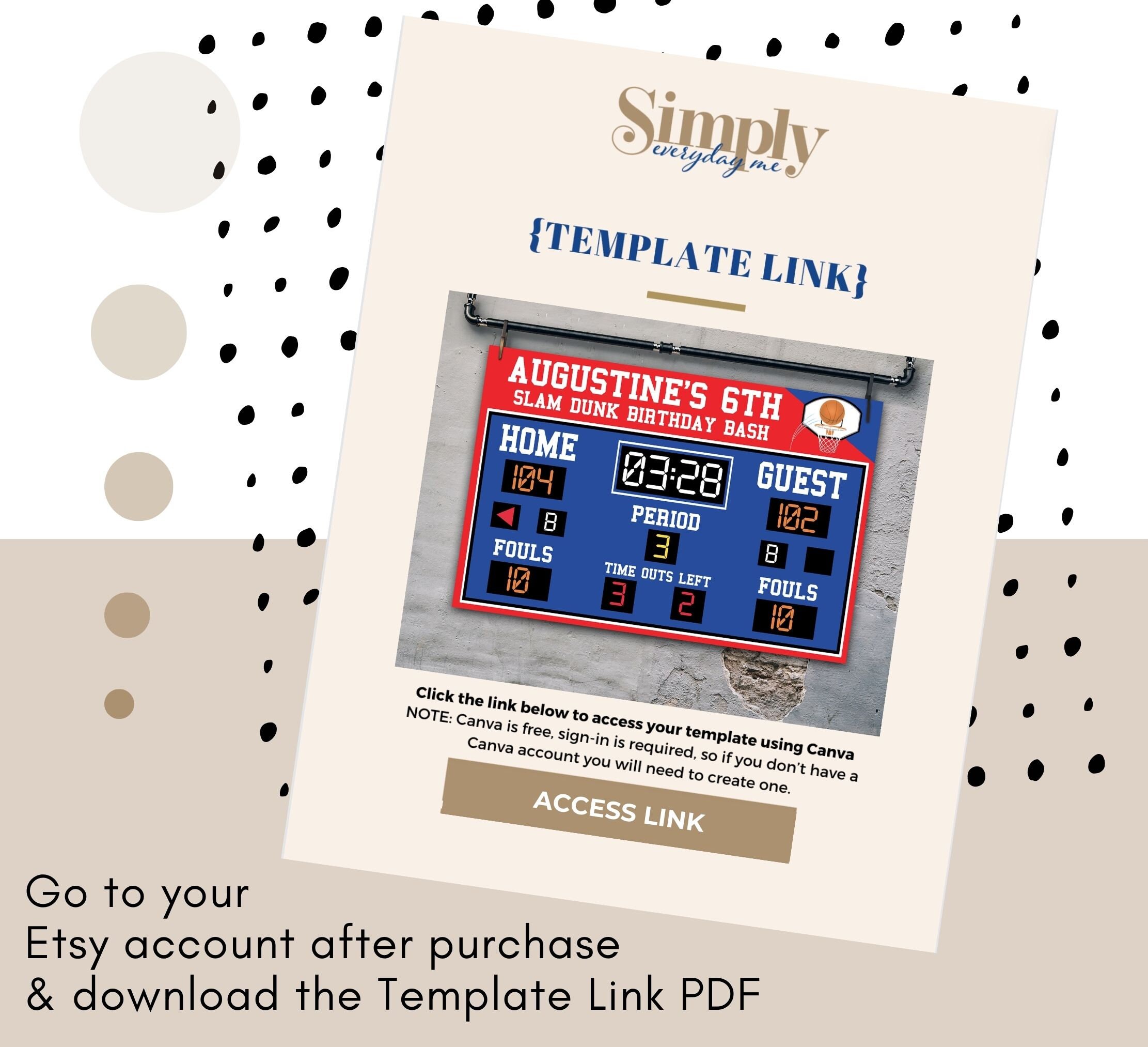 Basketball Scoreboard Printable 36"x24" Poster, Scoreboard Sign ...