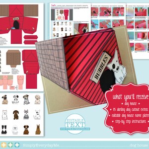 Dog House Box - Party Favor Box, Gift Box or Gift Card Holder- Instant ...