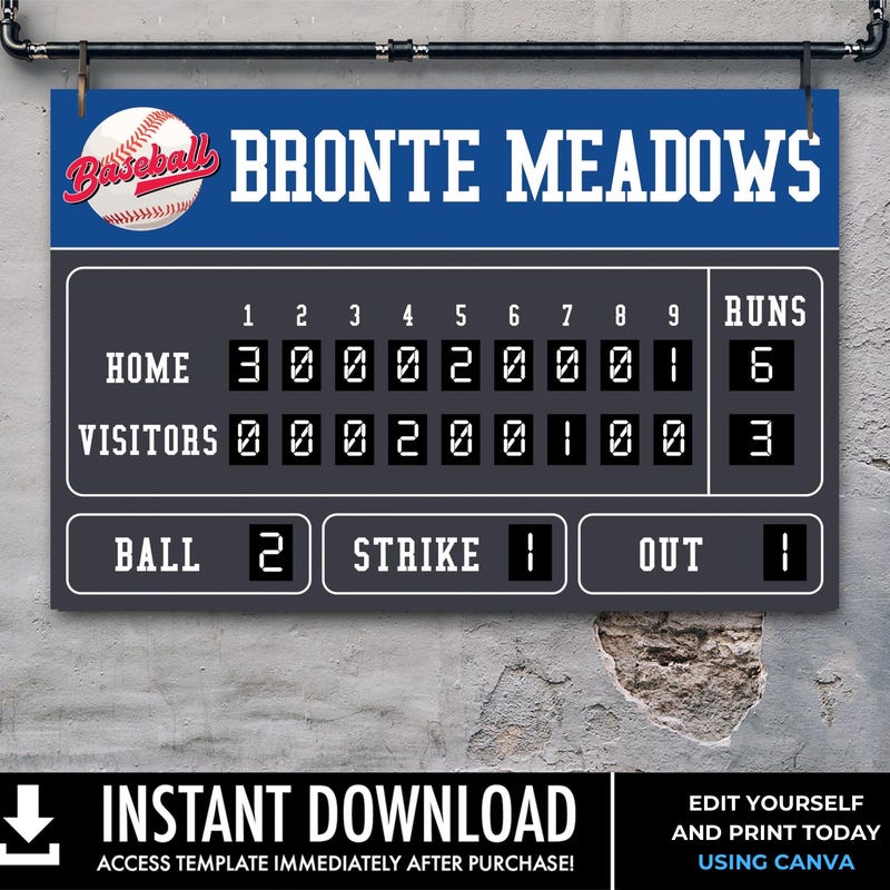 Baseball Scoreboard - Etsy