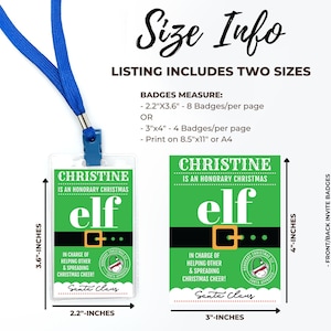 Christmas Elf Badge - Honorary Elf Badge, Elf Surveillance, Santa's ...