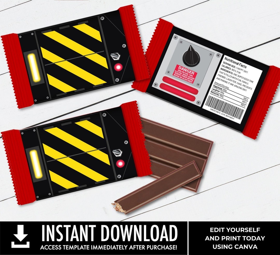 Ghost-trap Containment Wafer Chocolate Candy Bar Label, Ghost-movie ...