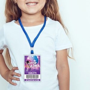 Pop Star Party VIP Badge Invitation,party Like a Pop Star,rock N Roll ...