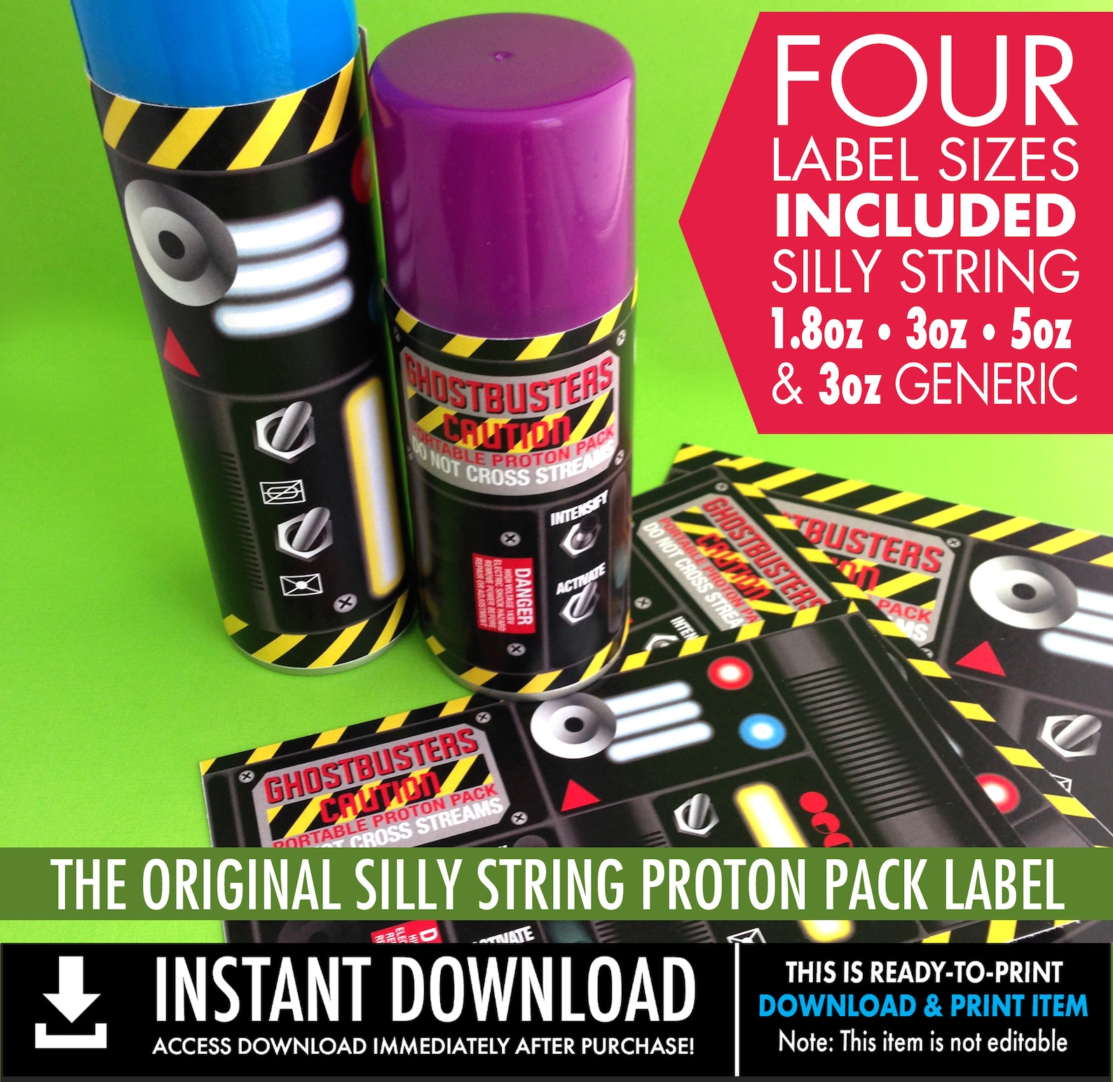 Portable Proton Pack Label, Portable Proton Stream Wrap, Stream Label ...