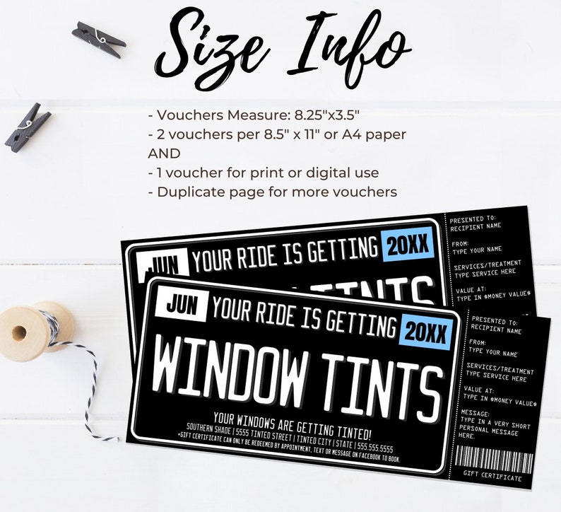 Car Window Tinting Gift Certificate, License Plate Surprise Gift ...