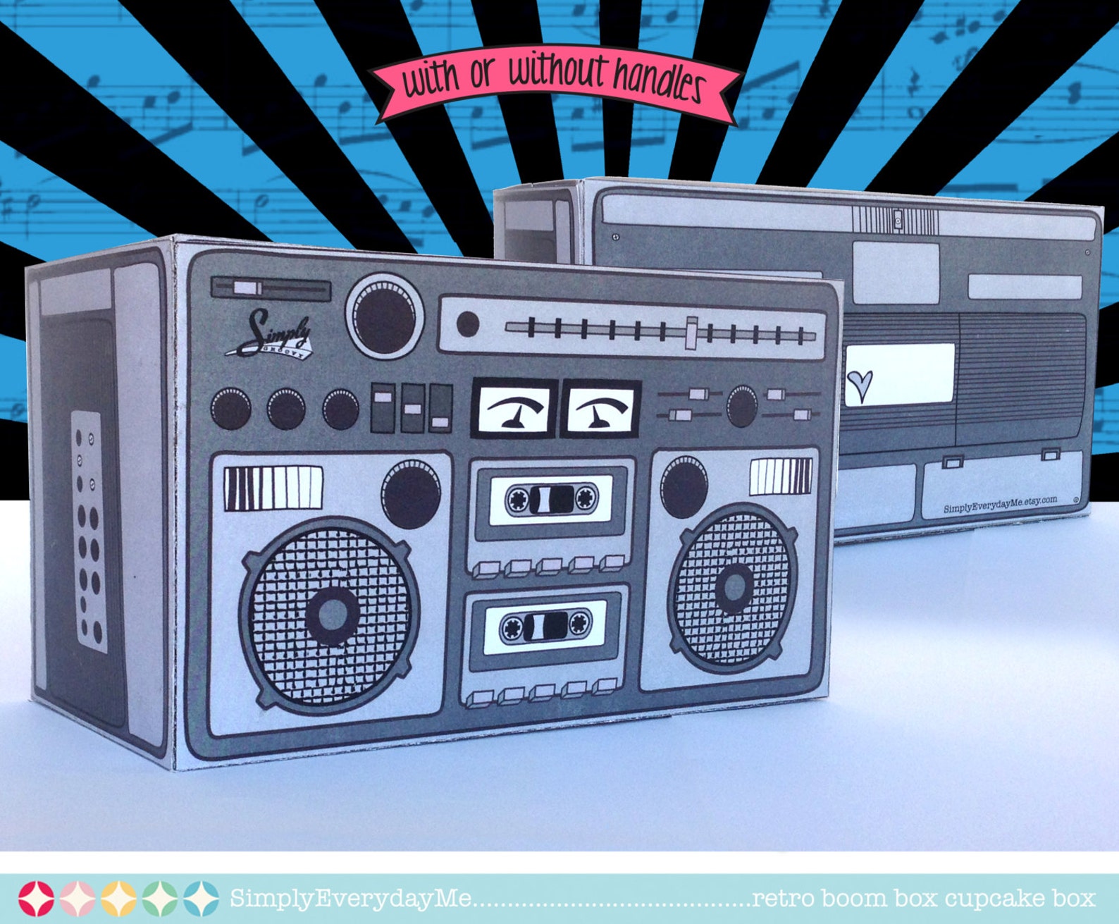 Boom Box Favor Box Cupcake Box 40th Birthday 30th | Etsy