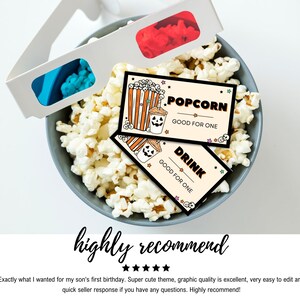 Scary Movie Night Halloween Food Tickets, Horror Movie Flicks Food ...