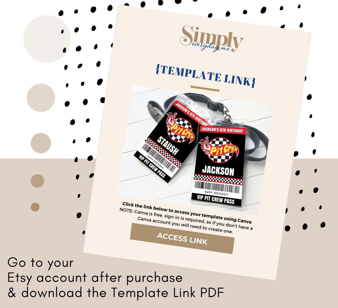 Pit Crew Badge,cars Birthday Party,vip All Access Badge,pit Crew ID ...