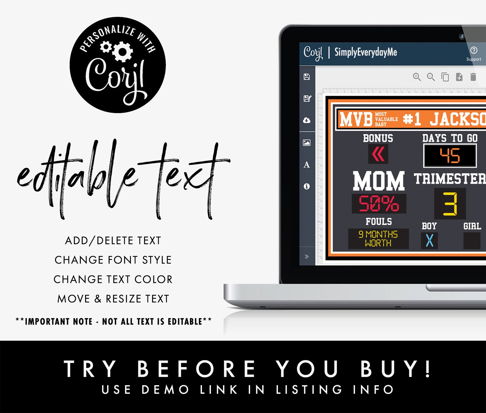 Baby Shower Scoreboard Printable 24"x36" Poster - Scoreboard Sign, Baby ...