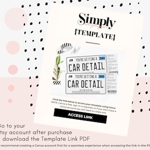 Car Detailing Gift Certificate,license Plate Car Detail Surprise Gift ...