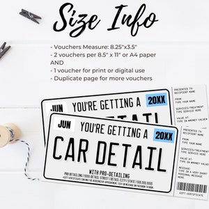 Car Detailing Gift Certificate,license Plate Car Detail Surprise Gift ...